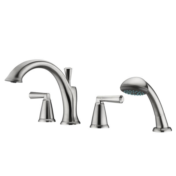 Moen Doux Double Handle Deck Mounted Roman Tub Faucet Trim with Handshower & Reviews | Wayfair